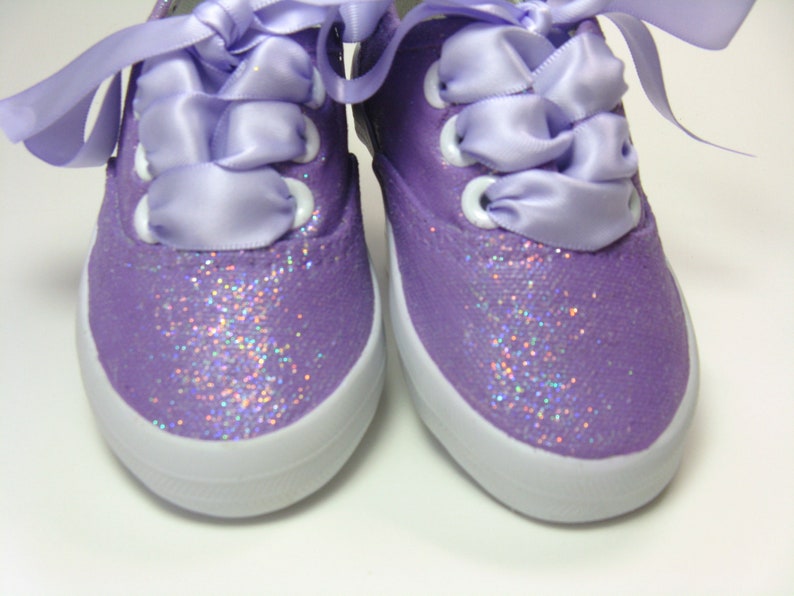 Purple Glitter Shoes Hand Painted Sparkled Sneakers for Baby | Etsy