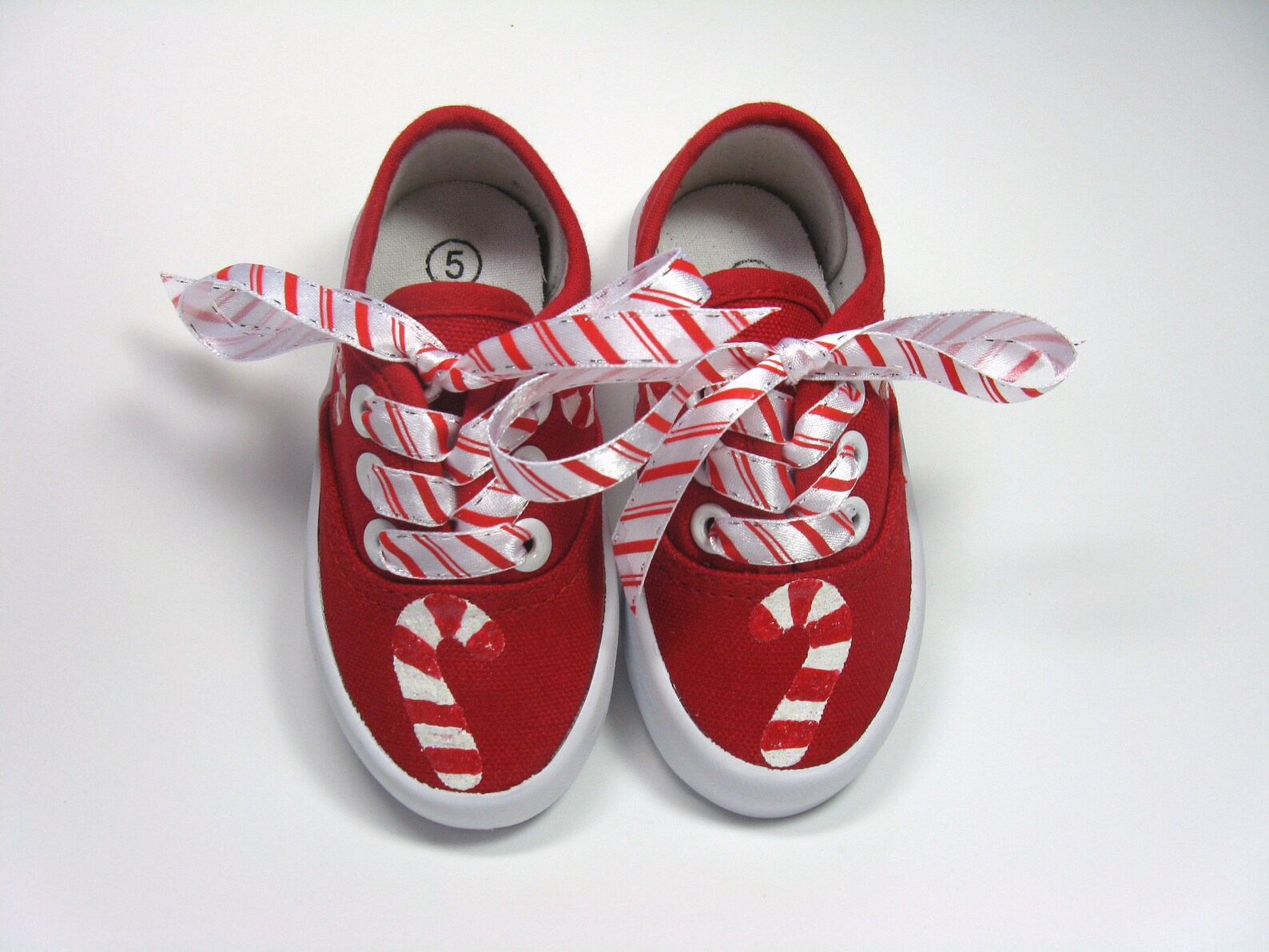 Candy Cane Shoes, Christmas Sneakers Hand Painted for Toddlers - Etsy UK