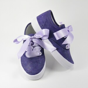 Purple Glitter Shoes, Hand Painted Sparkled Sneakers for Toddlers - Etsy