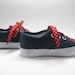 Red Apple Shoes, Hand Painted Blue Denim Sneakers for Toddlers - Etsy