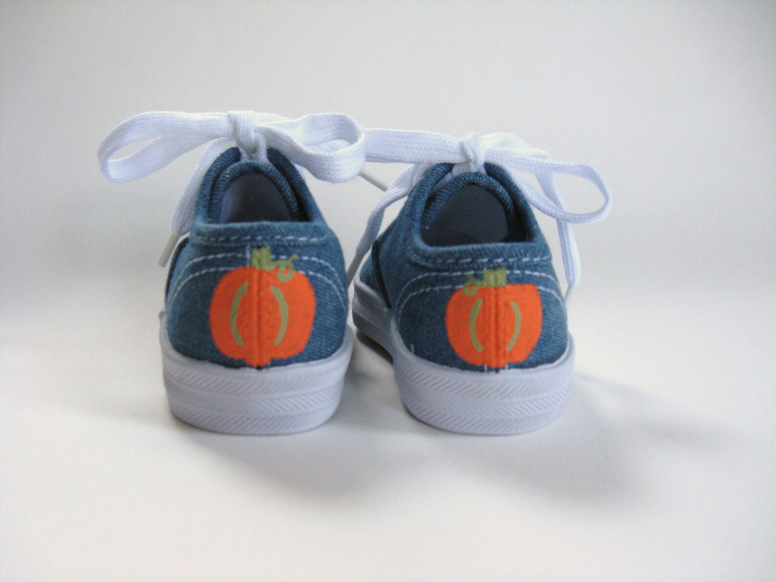 Pumpkin Thanksgiving Shoes, Denim Sneakers Hand Painted for Toddlers - Etsy