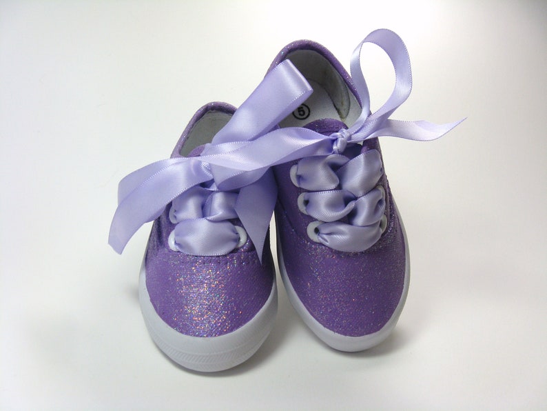 Purple Glitter Shoes Hand Painted Sparkled Sneakers for Baby | Etsy
