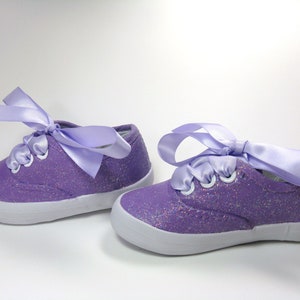 Purple Glitter Shoes, Hand Painted Sparkled Sneakers for Toddlers - Etsy
