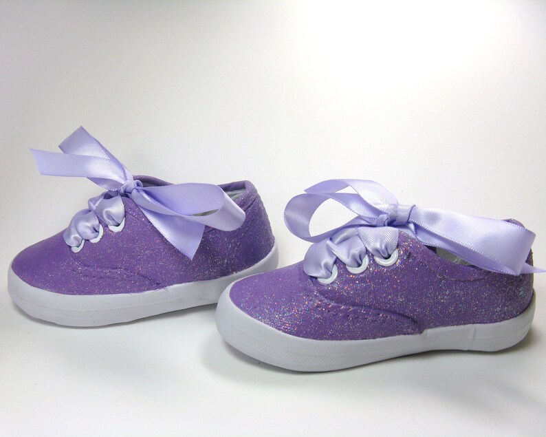 Purple Glitter Shoes Hand Painted Sparkled Sneakers for Baby | Etsy