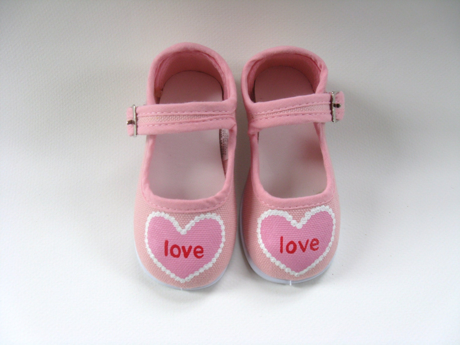 Valentine Heart Pink Shoes, Hand Painted Mary Jane's for Toddlers - Etsy