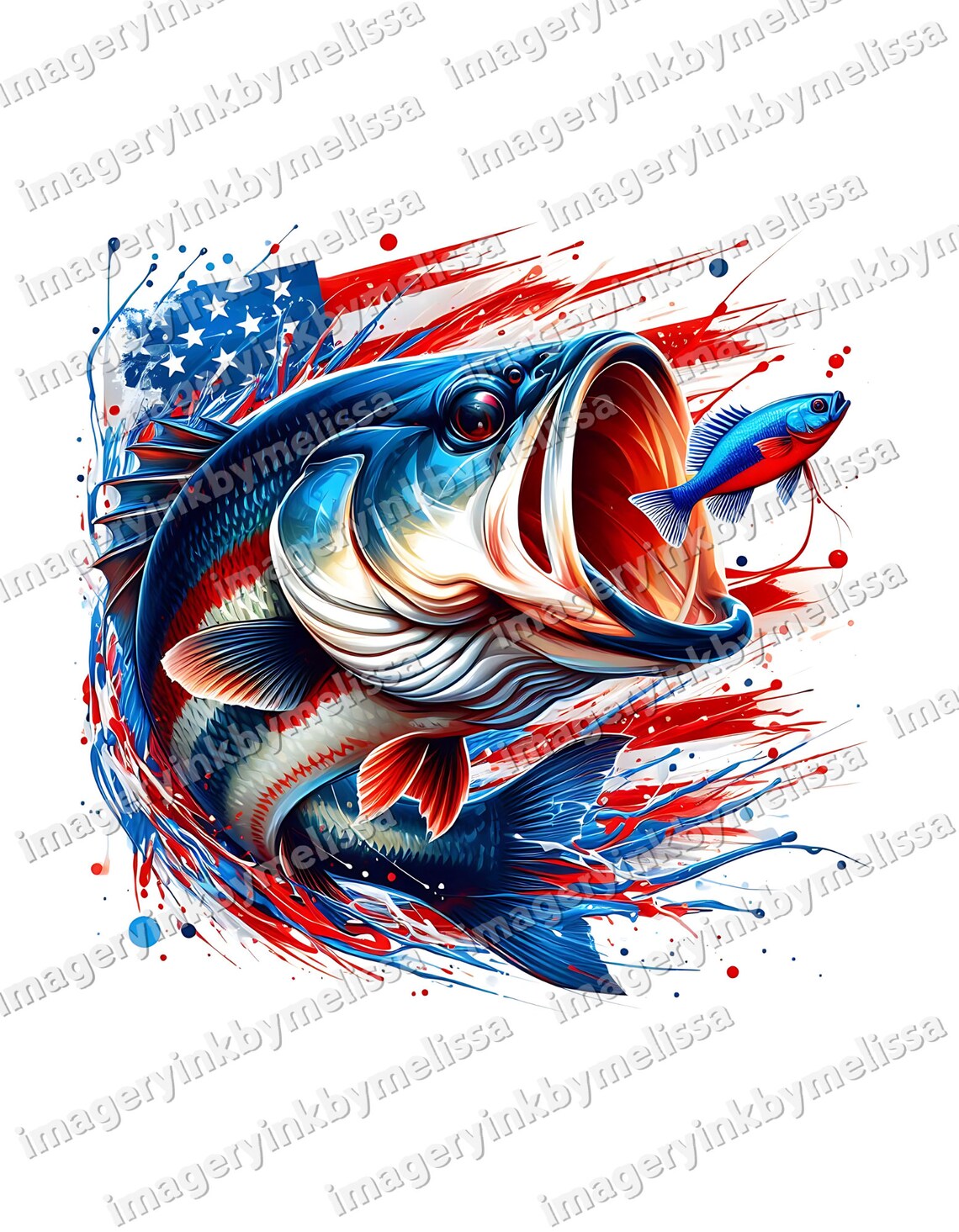 Large Mouth Bass Sublimation PNG | Fishing Sublimation PNG | American ...