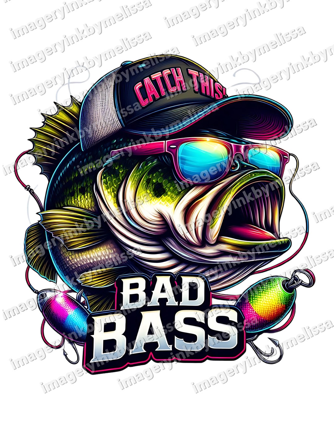 Bass Fish Sublimation Design Download, Fishing Png, Bass Fish Design ...