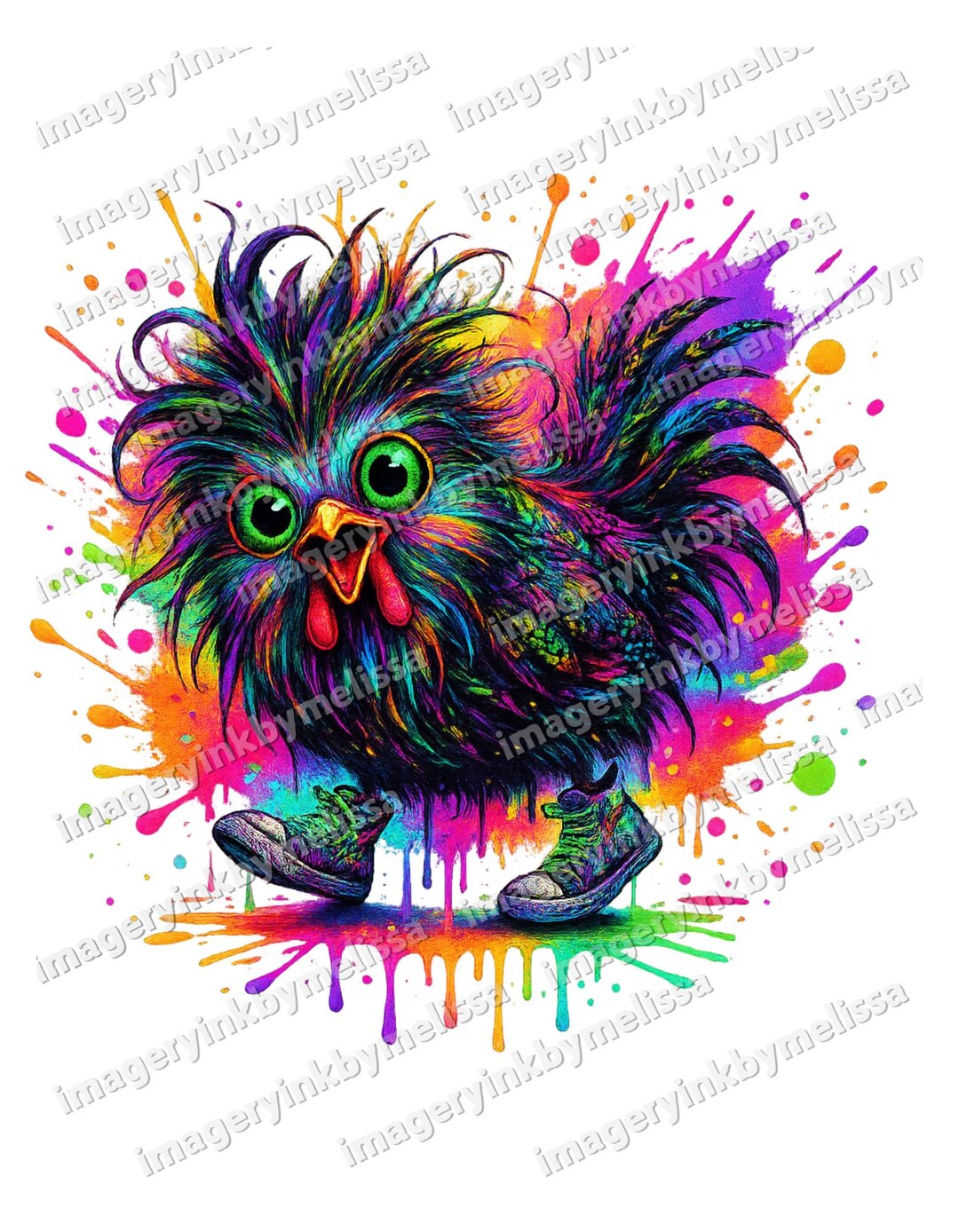 Funky Chicken / Neon Chicken / Chicken Shirt Design / Psychedelic ...