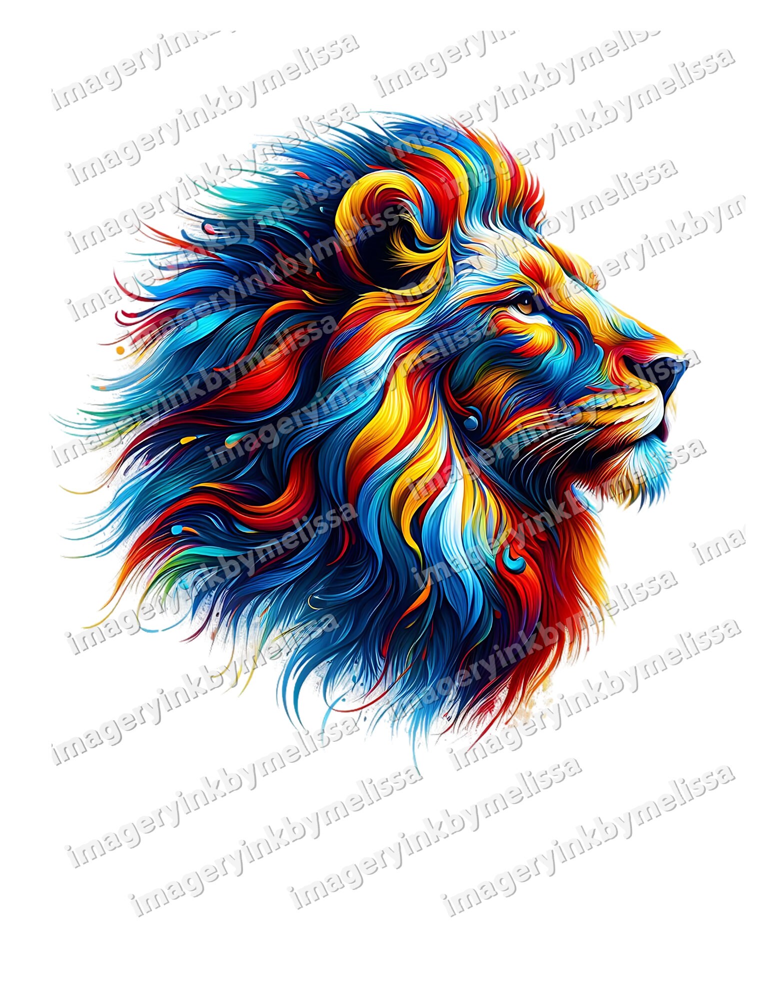 Lion PNG | Colorful Lion Head | Lion Shirt Sublimation | Lion Portrait ...