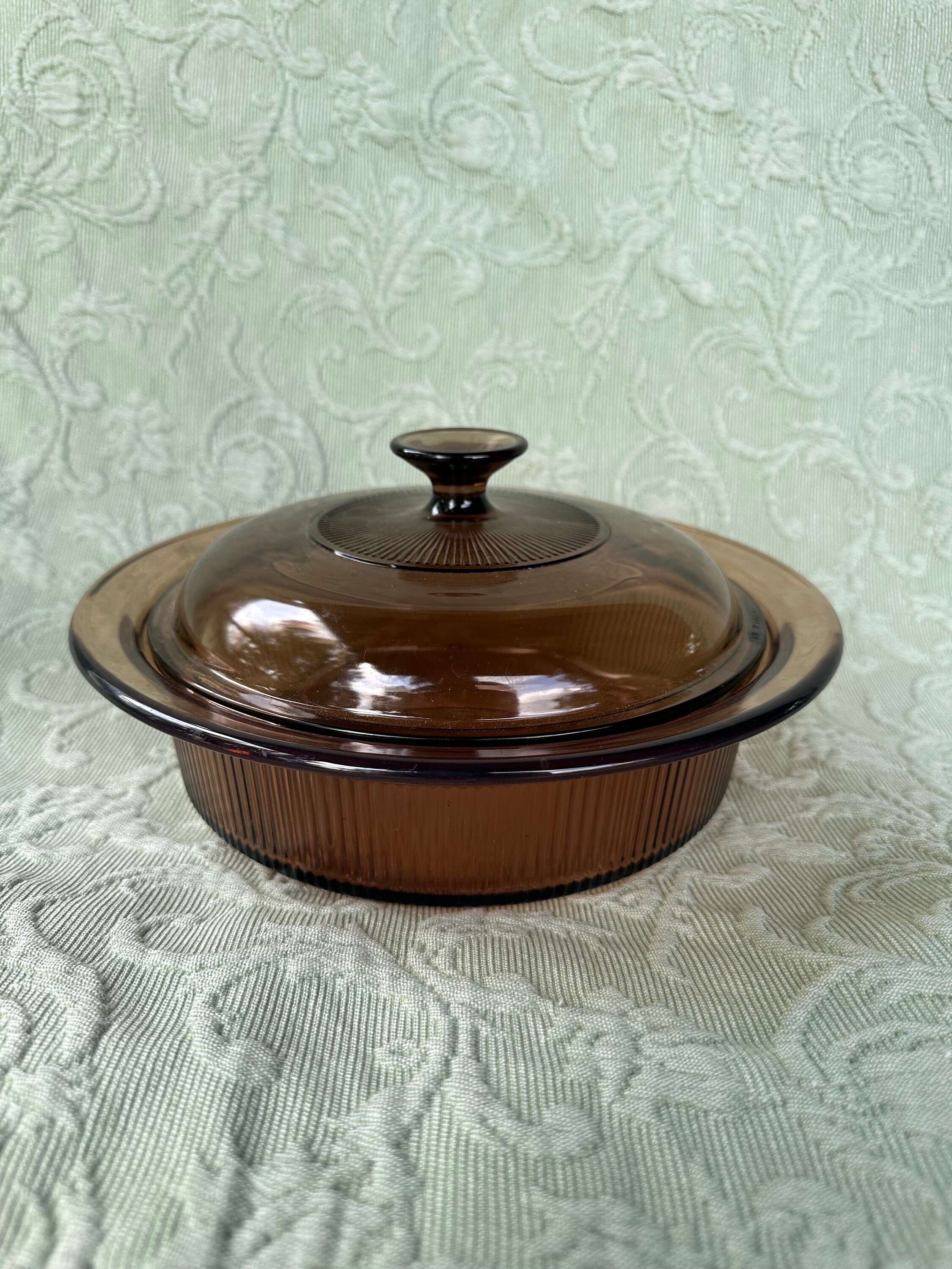 Vintage Corning Vision Ware 2.5L Baking Dish With Lid Classic Amber ...