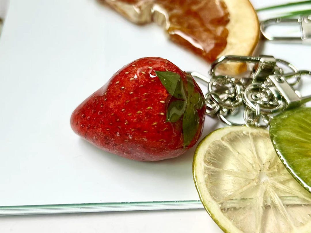 Fruit Keychain for Bag Charm Gift for Her, Kawaii Lemon/strawberry/kiwi ...