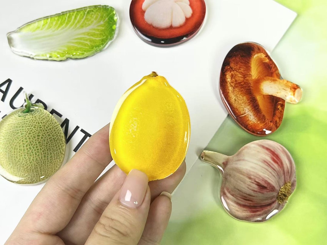 Cute Lemon/mangosteen/cantaloupe Fridge Magnet Home Decor, Fruit for ...