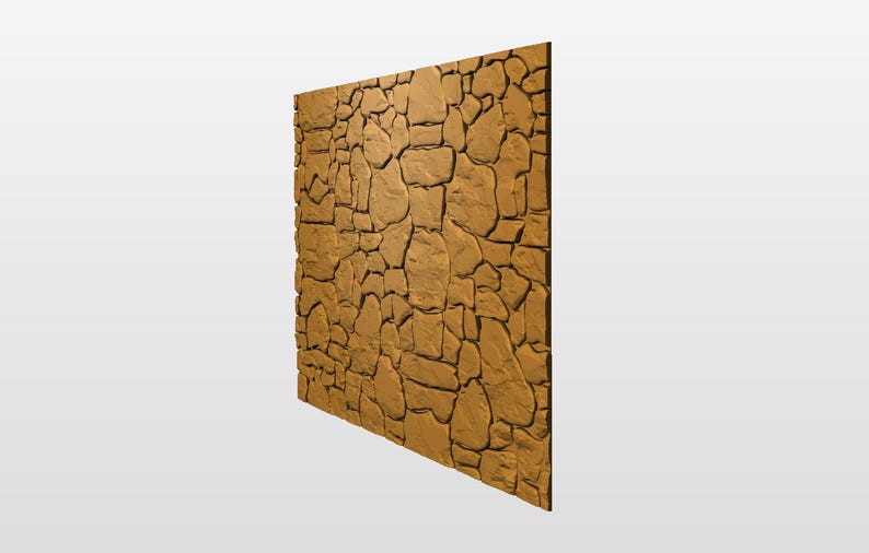 Realistic Stone Wall Texture STL File for CNC and 3D Printing | Rustic ...