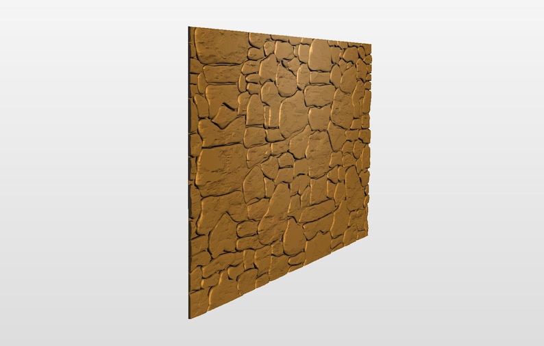 Realistic Stone Wall Texture STL File for CNC and 3D Printing | Rustic ...