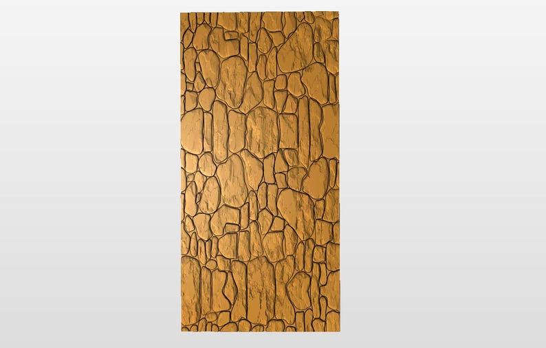 Realistic Stone Wall Texture STL File for CNC and 3D Printing | Rustic ...