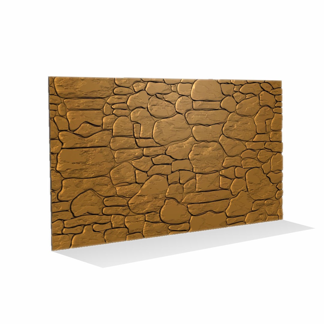 Realistic Stone Wall Texture STL File for CNC and 3D Printing | Rustic ...