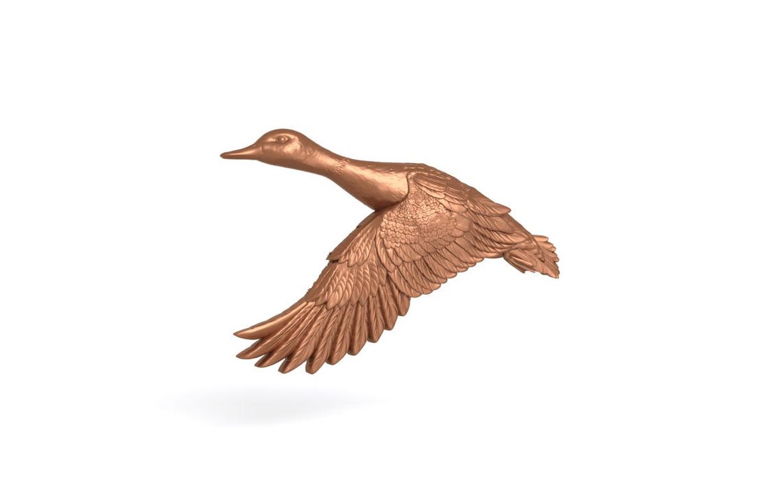 3D Duck STL for CNC Carving High Resolution Wildlife Relief Rotatable ...