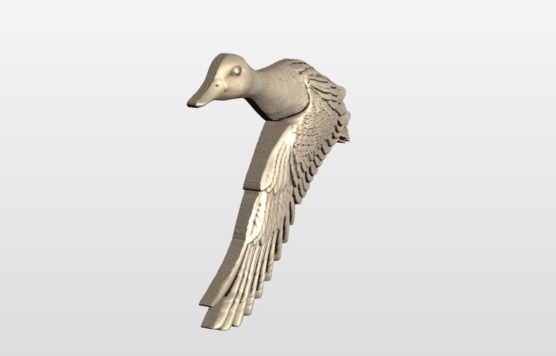 3D Duck STL for CNC Carving High Resolution Wildlife Relief Rotatable ...