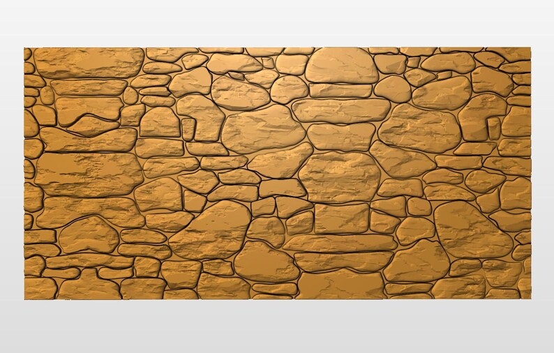 Realistic Stone Wall Texture STL File for CNC and 3D Printing | Rustic ...