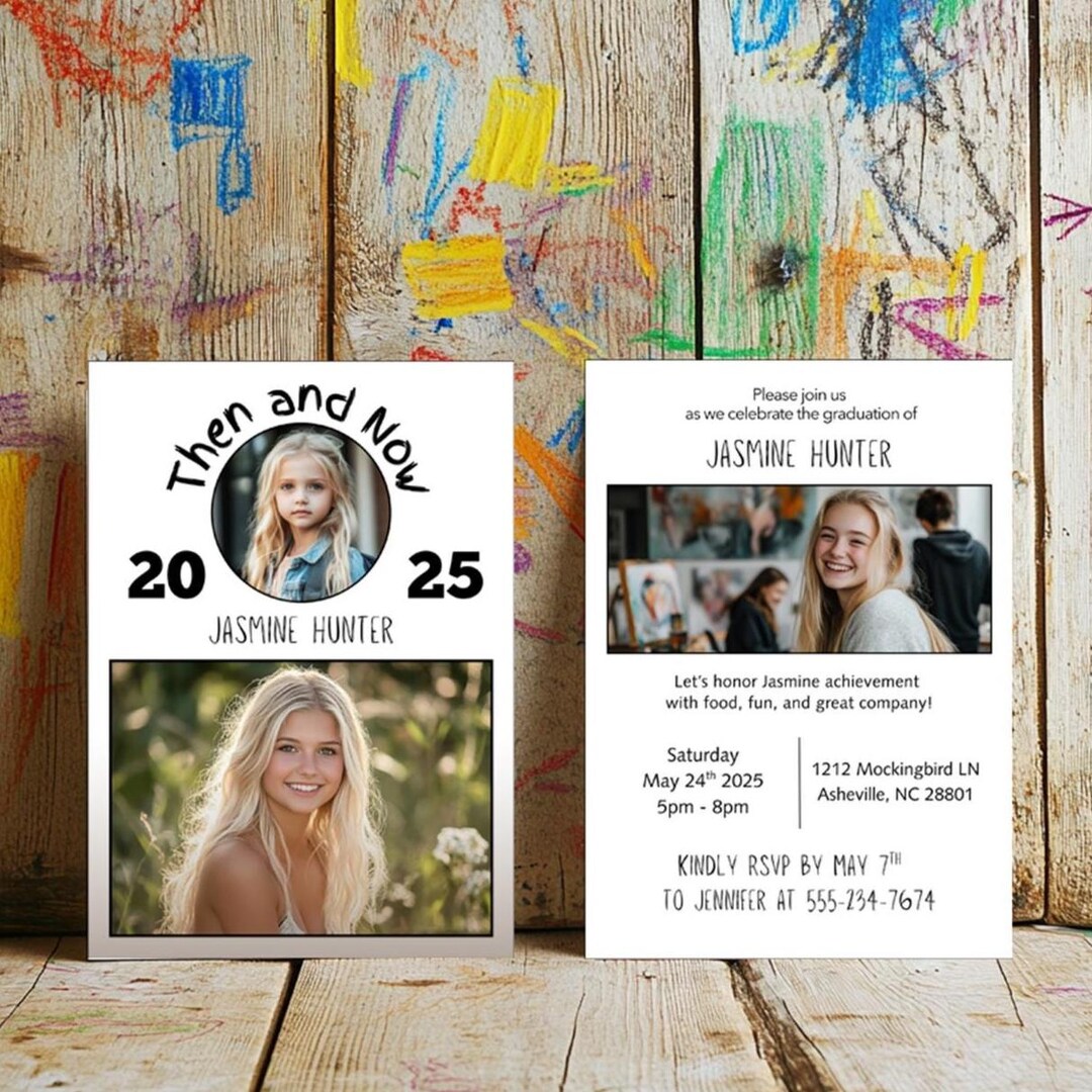Graduation Party Invitation | Time Flies, From Kindergarten to ...