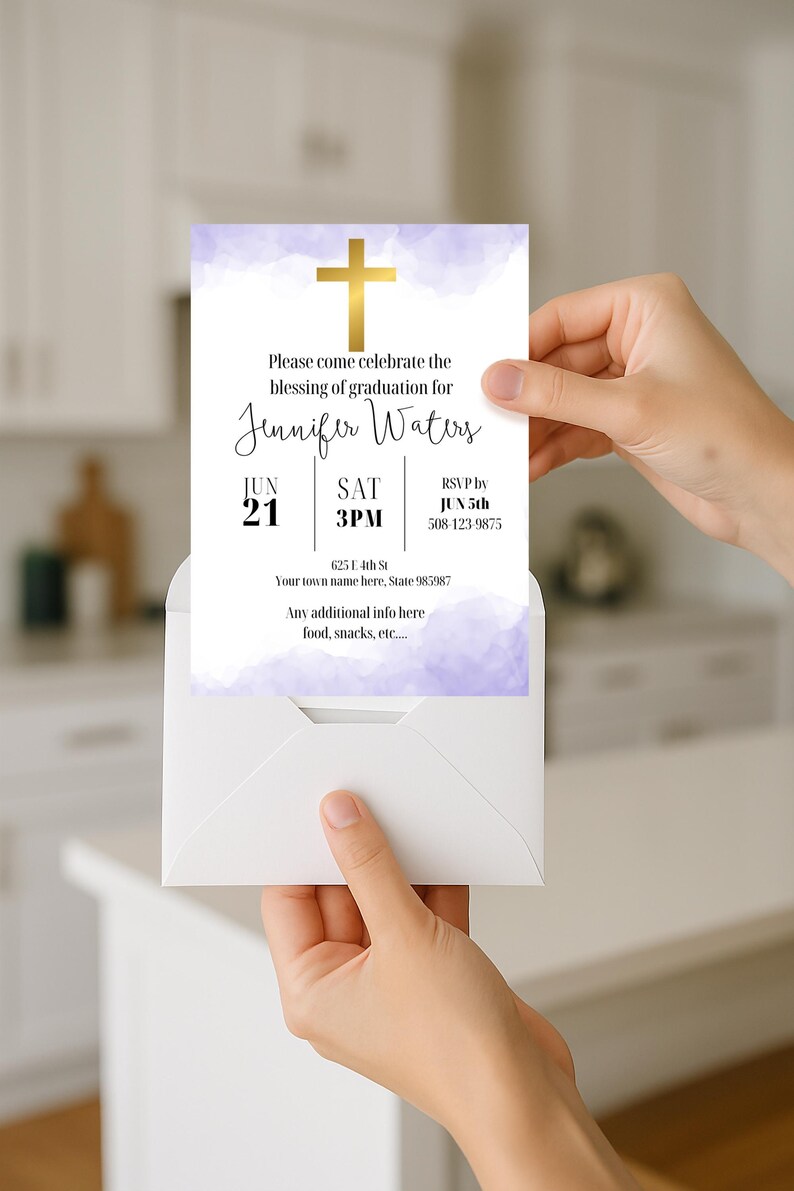 Graduation Party Invitation Religious | Printable Template | Christian ...