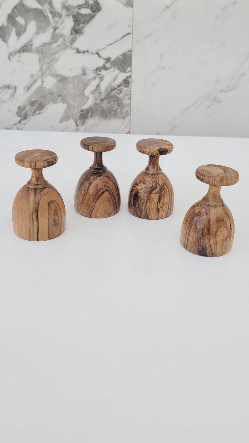 Handcrafted Olive Wood Egg Cups - Set of 4 Rustic Kitchen Decor - Etsy