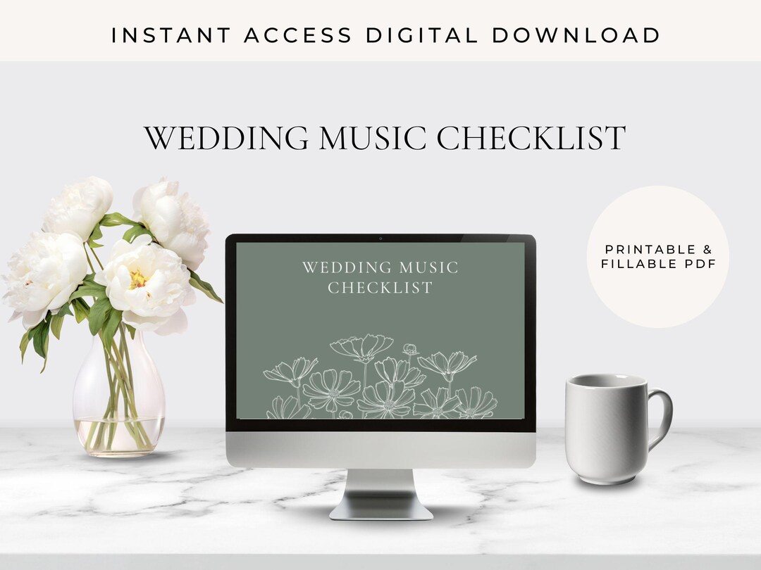 Digital Wedding Music Checklist, Bride and Groom Playlist, Printable ...