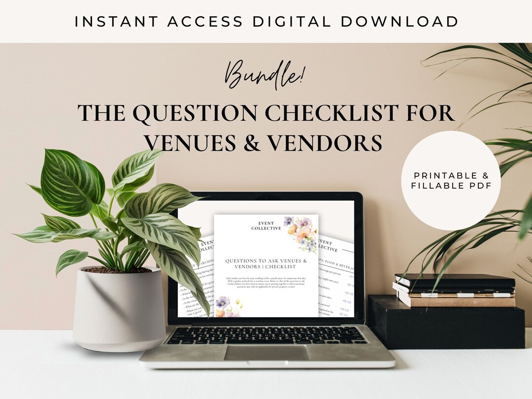 Wedding Venue & Vendor Question Checklist (digital Download) - Etsy