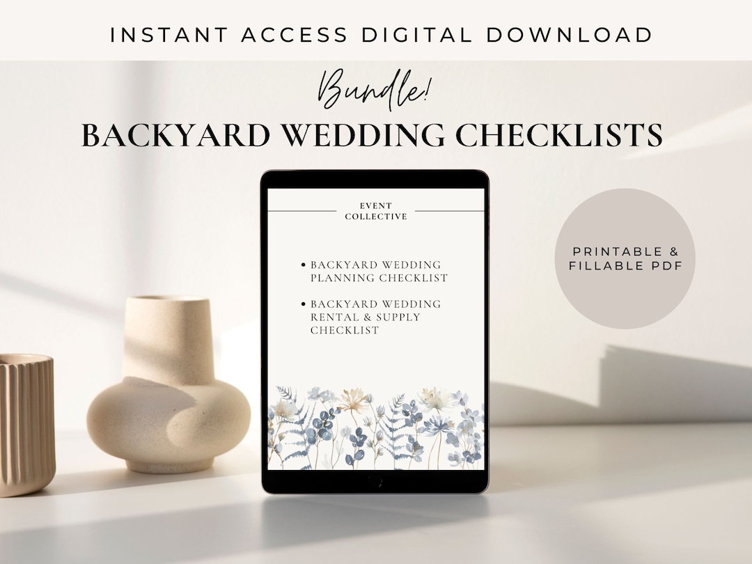 Backyard Wedding Guide Checklist Digital, Backyard Event Rental and ...
