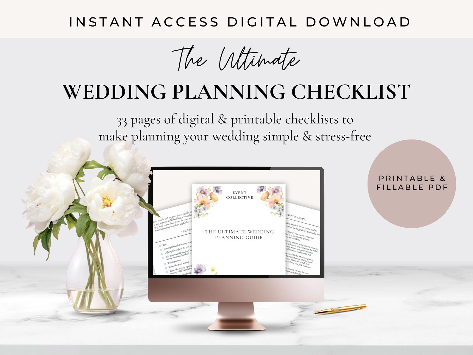 Ultimate Wedding Planning Checklist Printable, Bestseller Wedding ...
