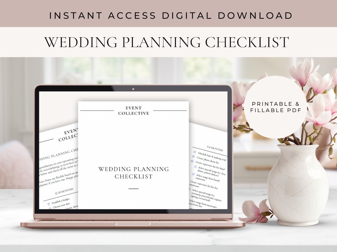 Printable Wedding Planning Checklist Download, Digital Wedding Day ...