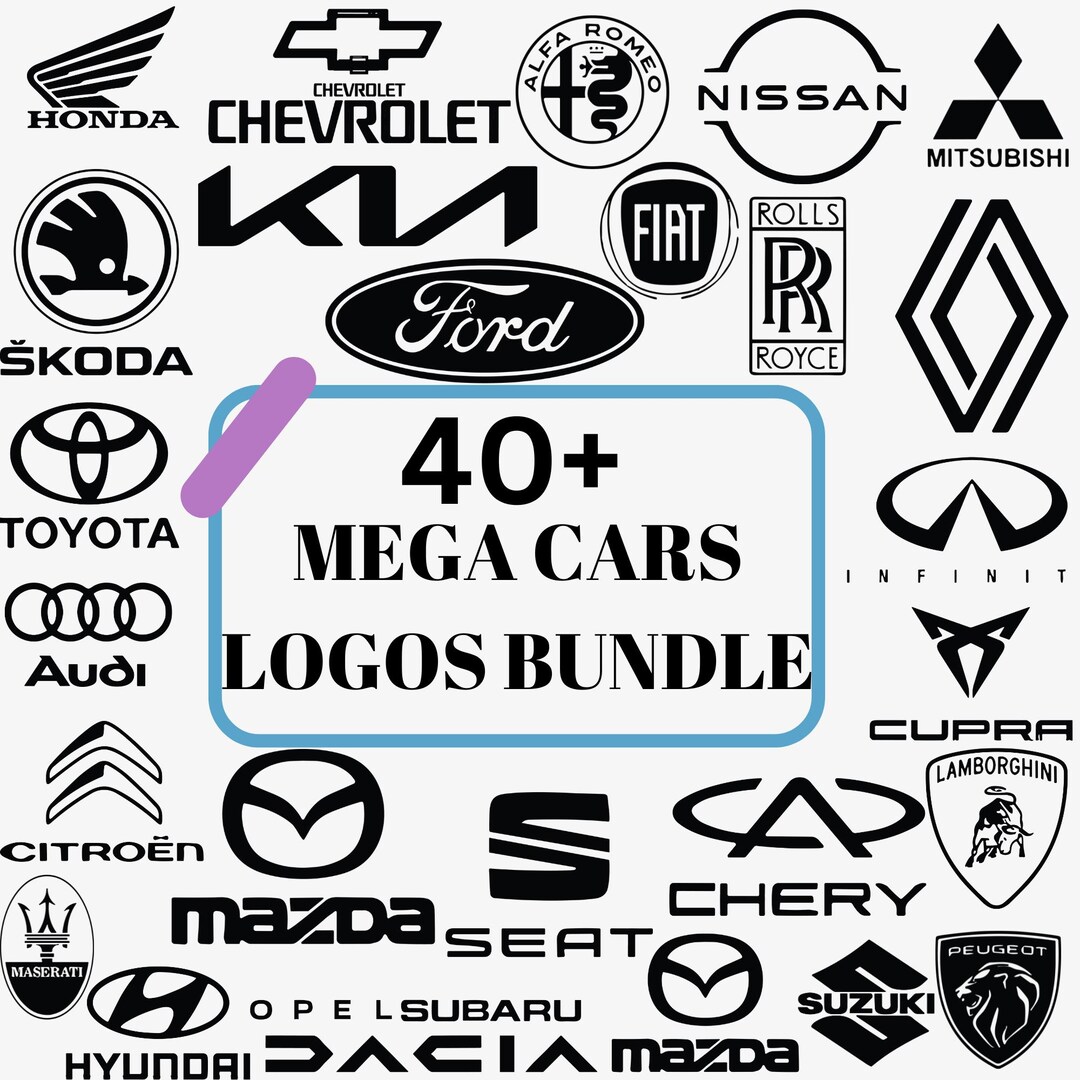 Car Logo Bundle 40SVG 40brands/png Files Instant Download Car Makes ...