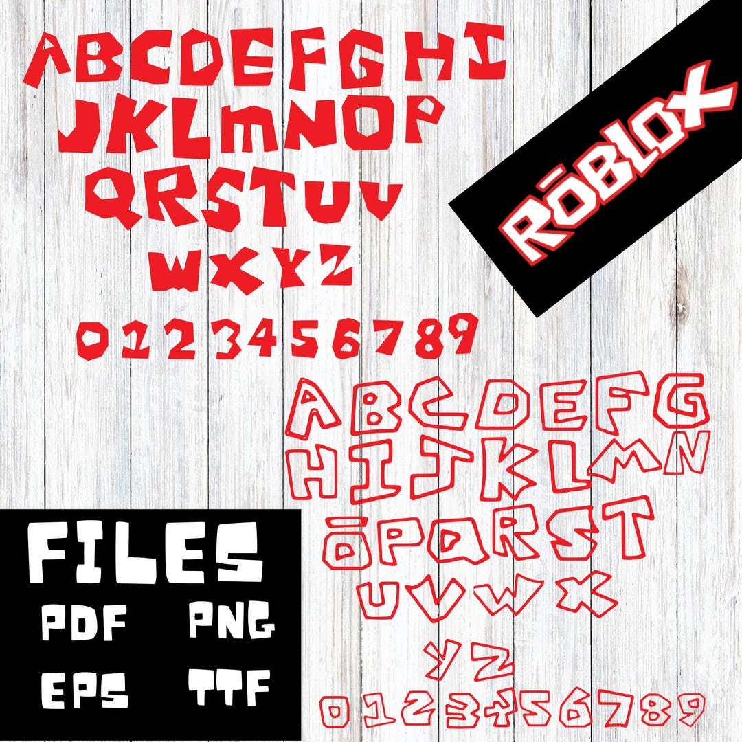 Roblox SVG , Roblox Alphabet PNG, Roblox TTF , Digital Download ...
