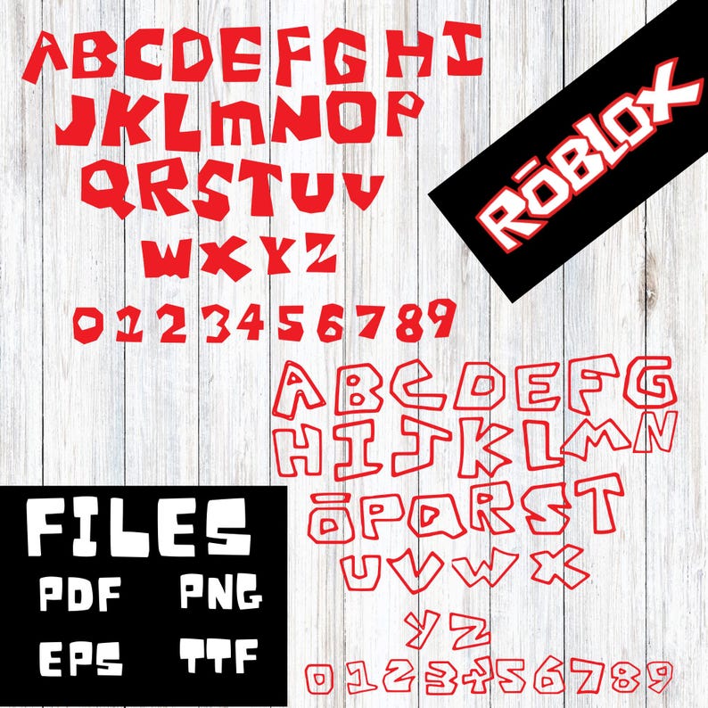 Roblox SVG , Roblox Alphabet PNG, Roblox TTF , Digital Download ...