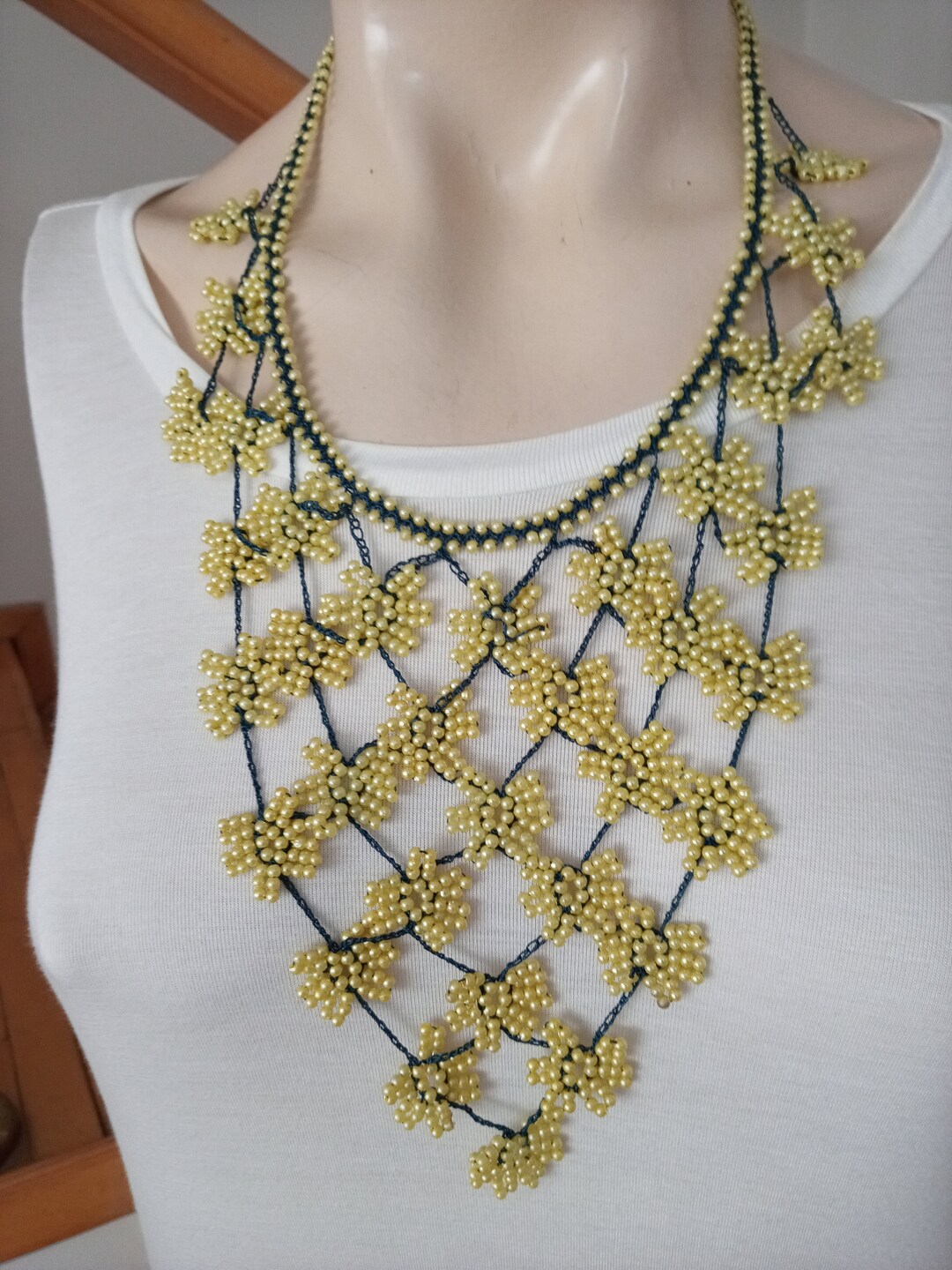 Beaded Crochet Necklace-turkish Oya Necklace -crochet Necklace for ...