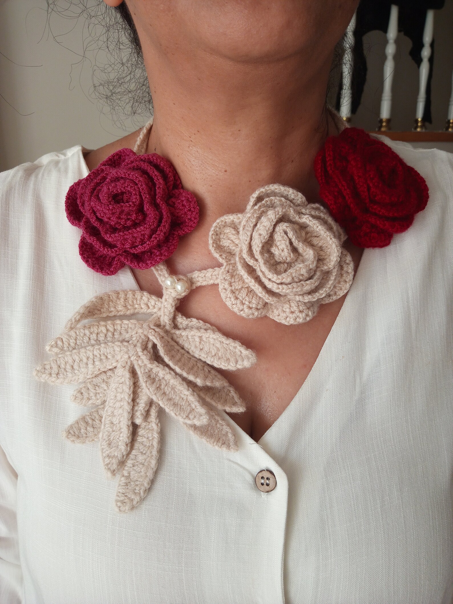 New Crochet Flower Necklace-necklace Accessories-handmade Crochet ...