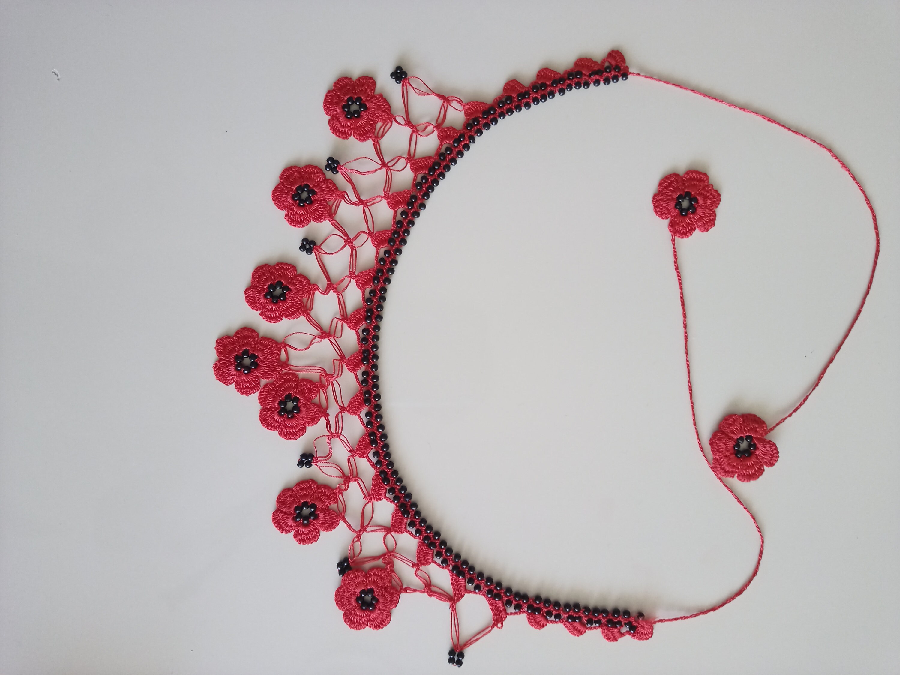 Beaded Crochet Necklace-turkish Oya Necklace -crochet Necklace for ...