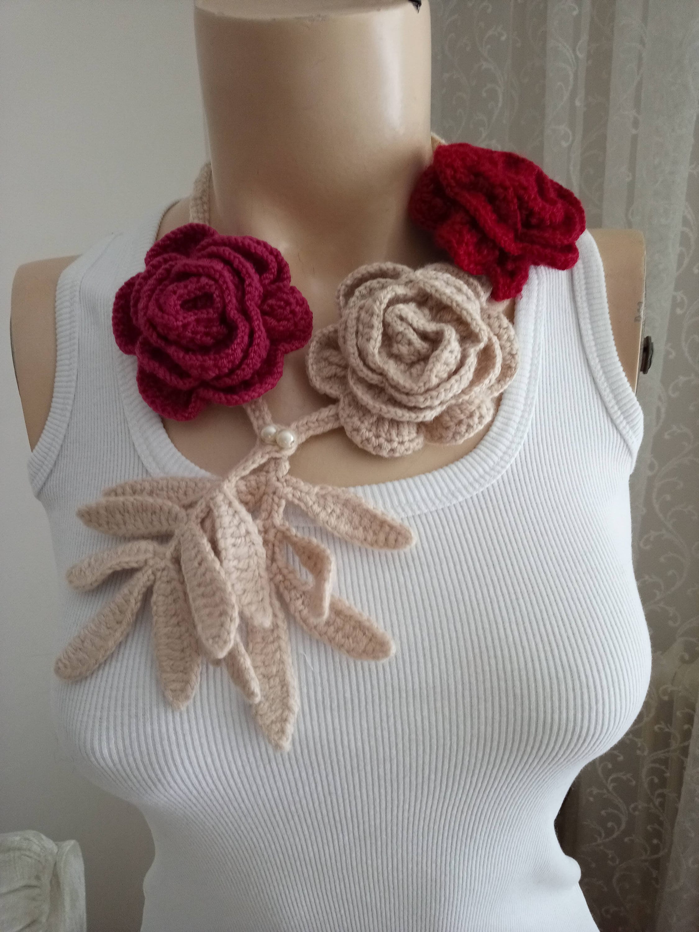 New Crochet Flower Necklace-necklace Accessories-handmade Crochet ...