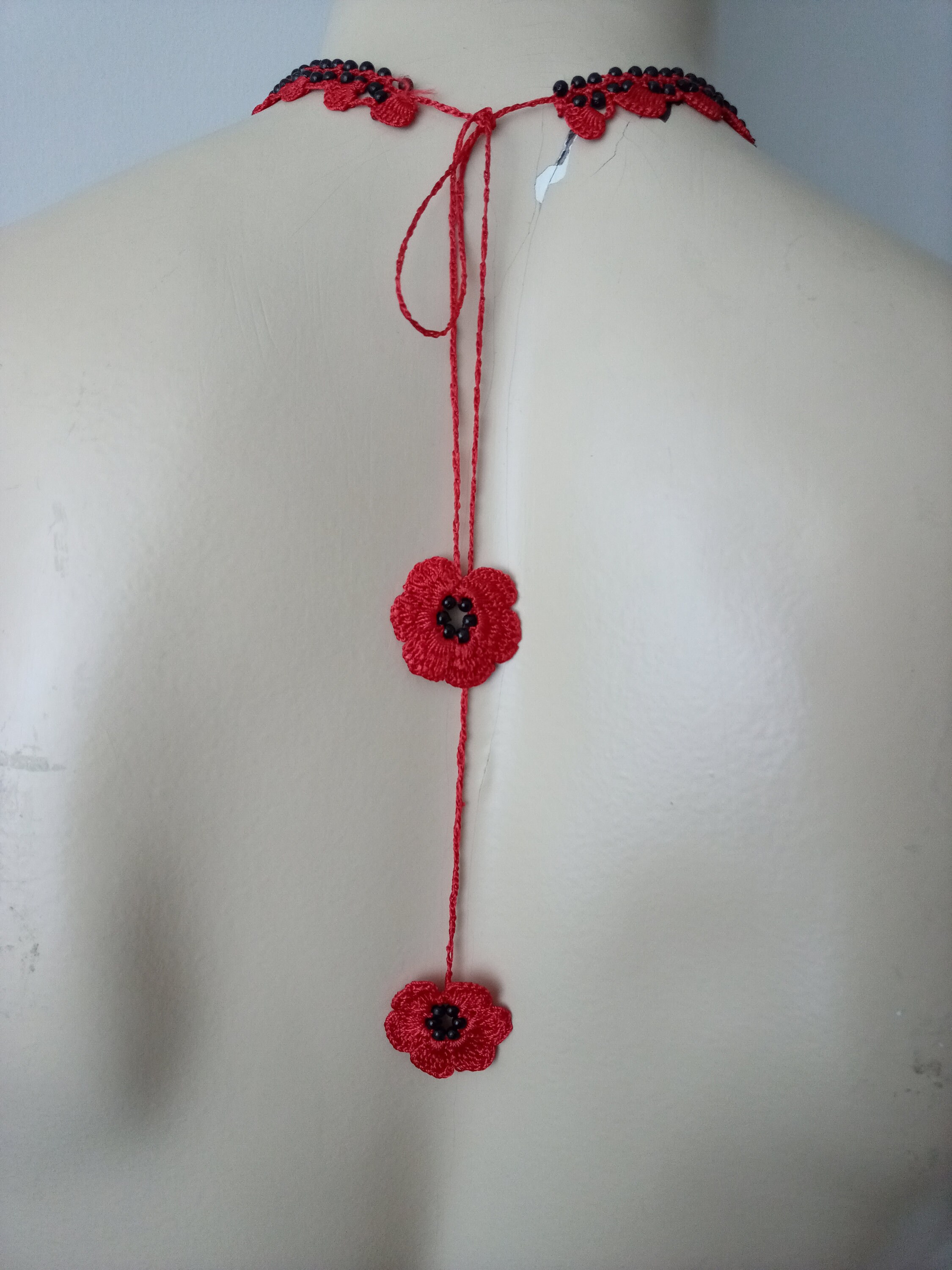 Beaded Crochet Necklace-turkish Oya Necklace -crochet Necklace for ...