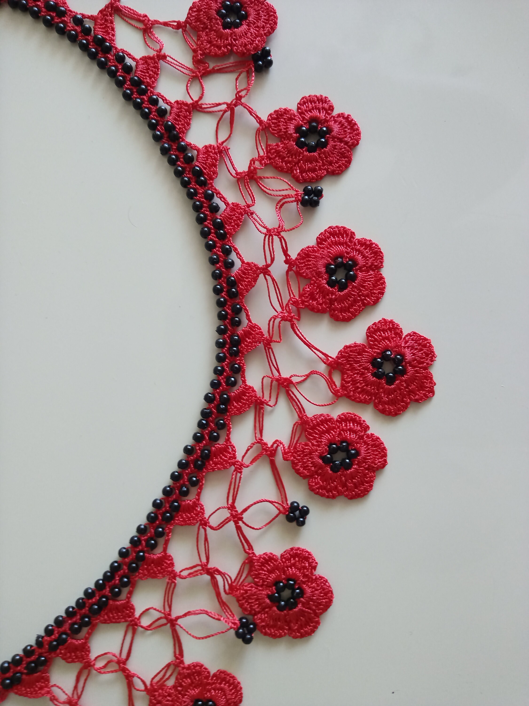 Beaded Crochet Necklace-turkish Oya Necklace -crochet Necklace for ...