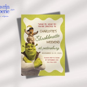 Shrek Swamp Whimsical Ogre Party Invitations, | Custom Templates for ...
