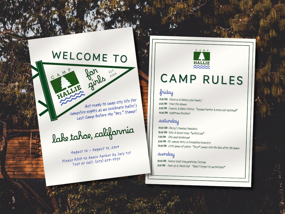 Camp Walden for Girls Parent Trap Themed Invitation | Custom Digital ...