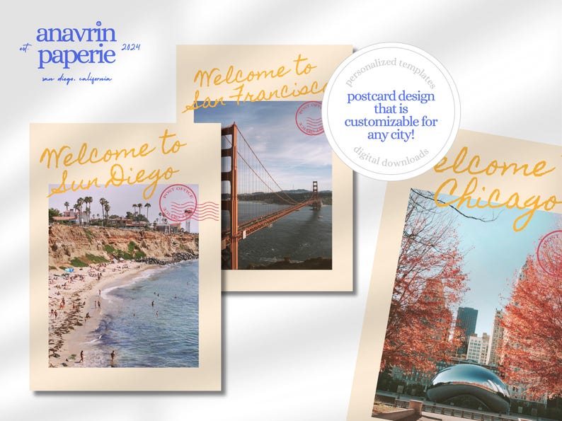 Welcome to City-themed San Diego Destination Party Postcard Invite ...