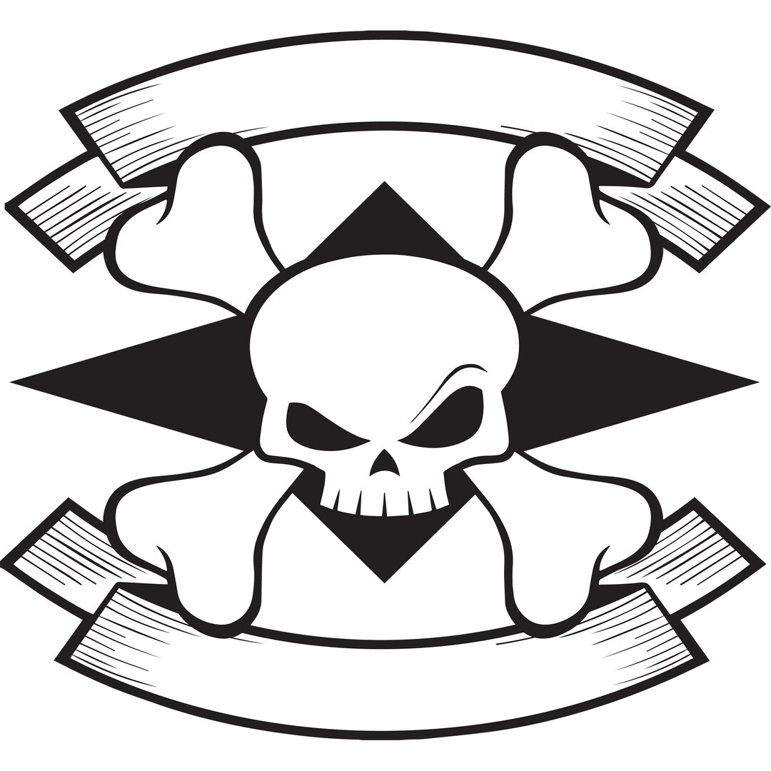 Skull Crossed Bones Banner Clipart - Etsy