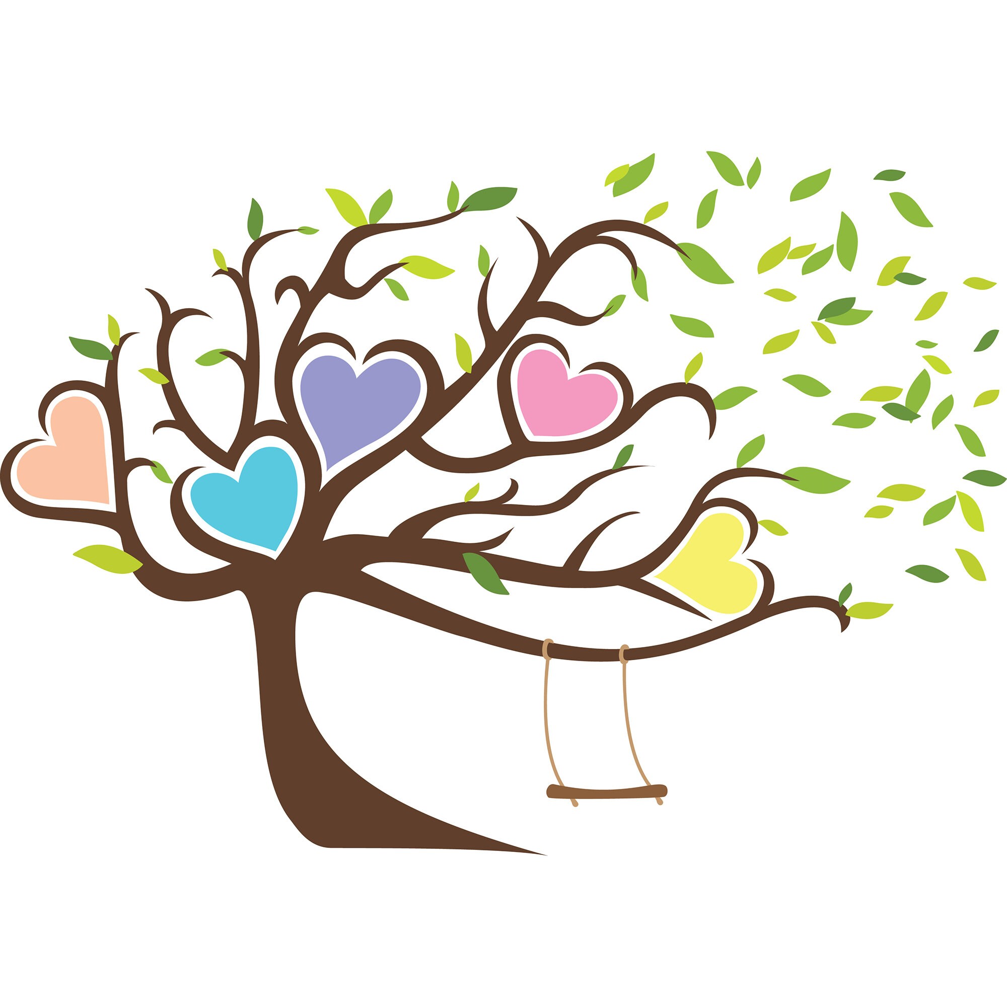 5 Hearts Tree Clipart - Etsy