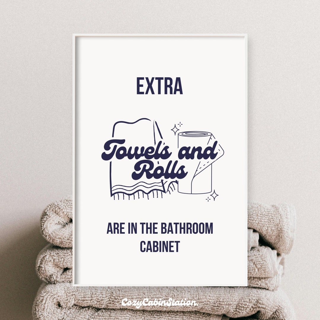 Airbnb Extra Towels Sign Bathroom Sign Printable PDF Editable Canva ...