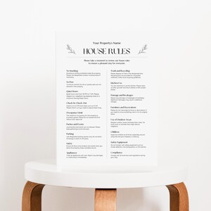 Airbnb House Rules Sign Template Guest Information Sheet Hotel Rules ...