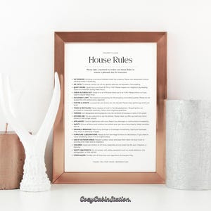 Airbnb House Rules Sign Template | Guest Information Sheet | Hotel ...
