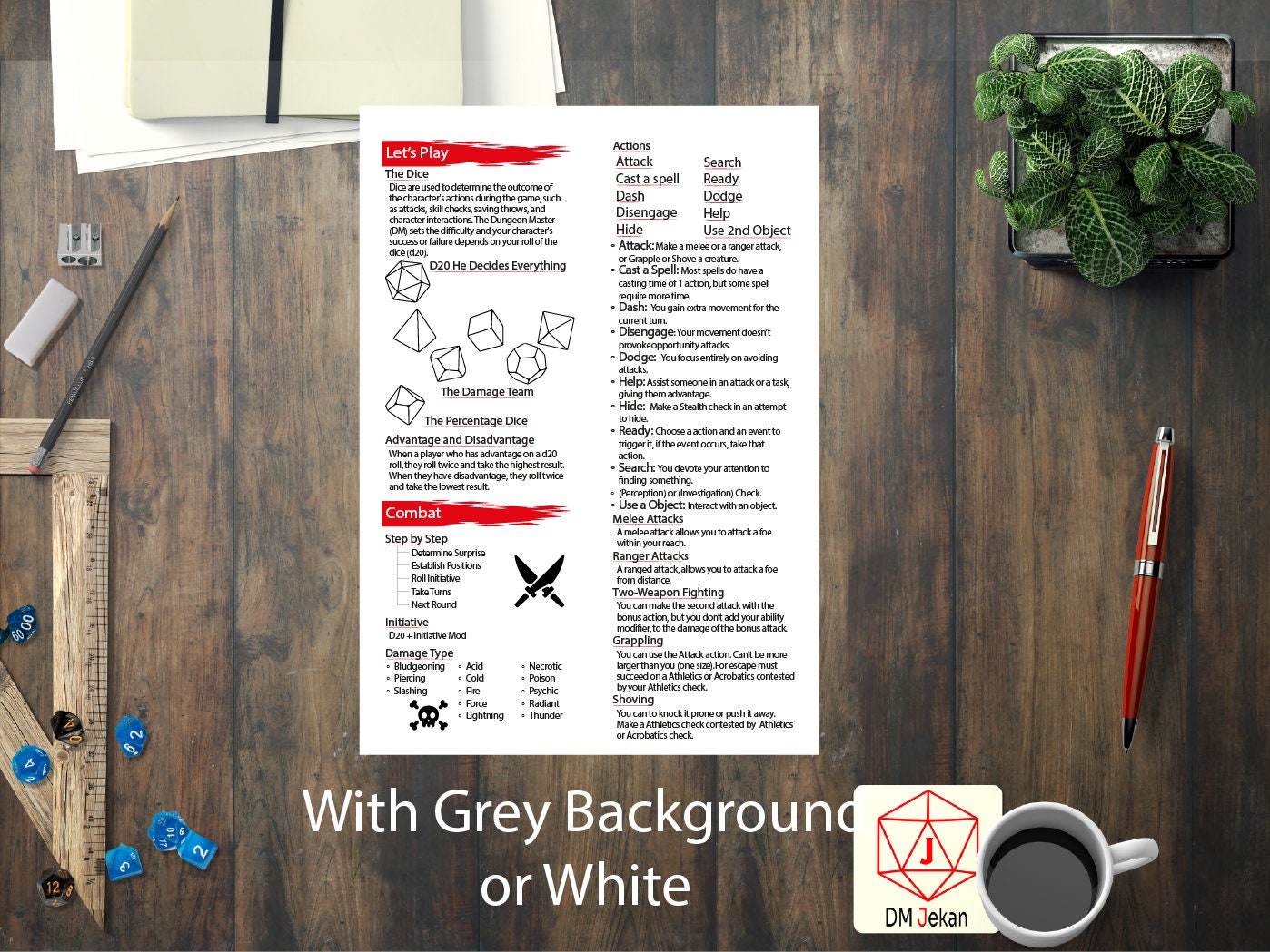 D&D Fast Reference | Combat and Movement Rules | Printable Pdfs ...