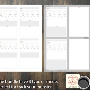 D&D Monster Tracker | Monster Sheet | Printable and Editable Monster ...